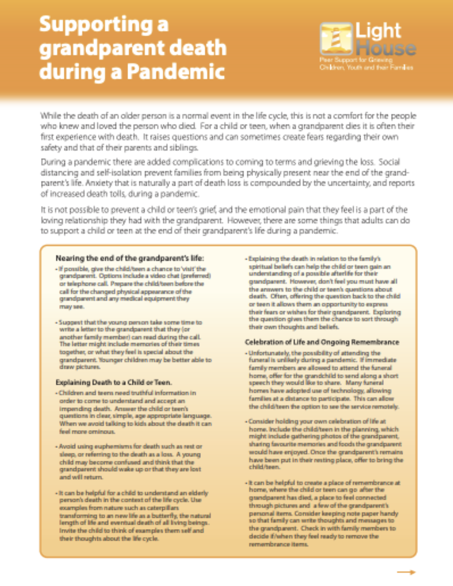 Supporting a Grandparent Death During a Pandemic - Lighthouse For ...